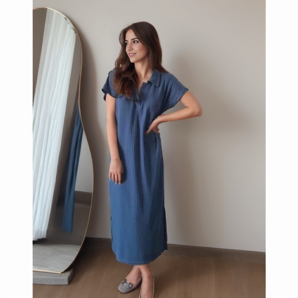 Dress Knit Premium Korean Style Viral Negligee Polos Collar Collar ...