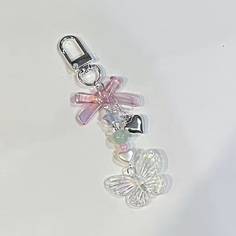 Steve Aesthetic Blue Shell Water Wood Bow Knot Beaded Keychain Photo ...