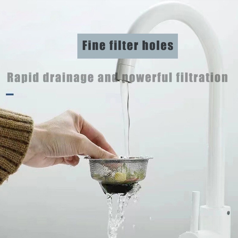 Sink Filter Waste Plug Kit Strainer Drainer Stopper Stainless Steel ...