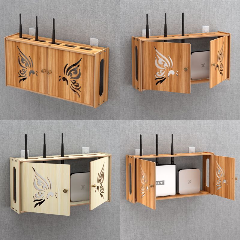 Wireless WiFi TV Set-Top Box Router Rack Punch-Free Storage Box Wall ...