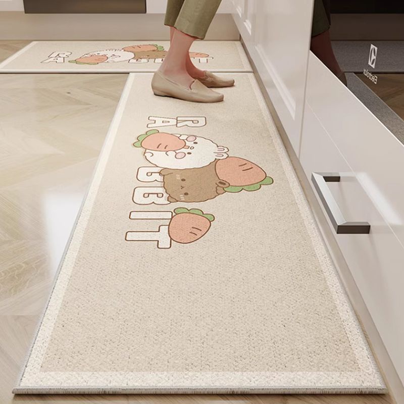 Kitchen Floor Mat Anti-slip Oil-proof Waterproof Carpet Rinse-free Oil ...