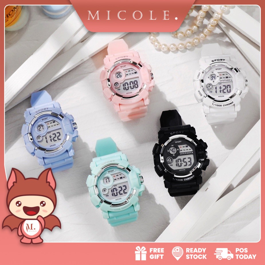Ready Stock MICOLE HL091G Men & Women Sport Watch Jelly Silicone Watch Women Kid Girl Children ...