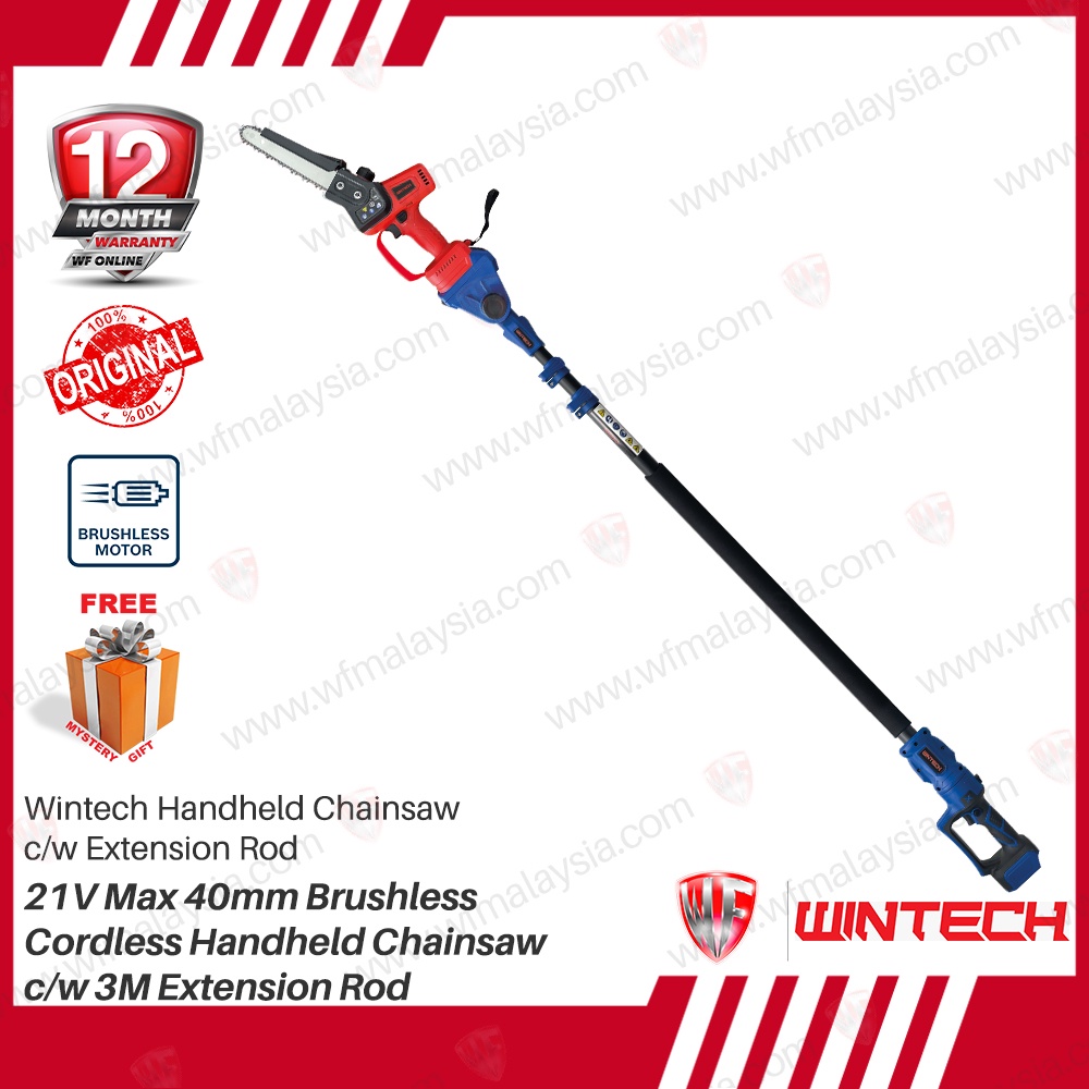 Wintech 21V Max 8'' Cordless Brushless Handheld Chainsaw c/w 4.0Ah ...