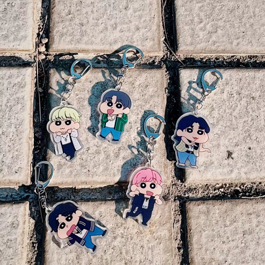 Kpop TXT Acrylic Keyring Acrylic Laminated Double Sided Bag Keychain ...