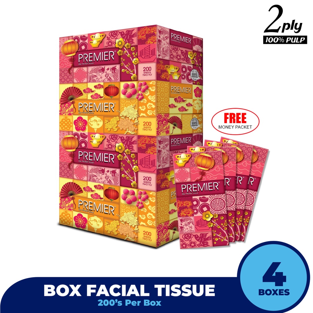 SKM Premier CNY Facial Tissue (200's x 4 Box) L232 | Shopee Malaysia