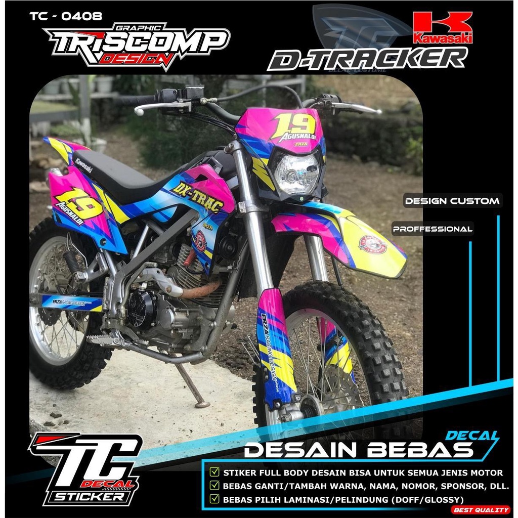 Decal Sticker Motorcycle Cross KLX Dtracker 150 New fullbody Graphic ...