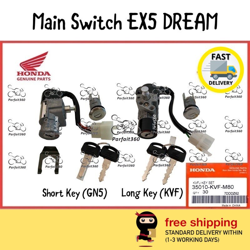 35010-KVF-M80 HONDA EX5 DREAM / POWER Main Switch / Key Set / Suis ...