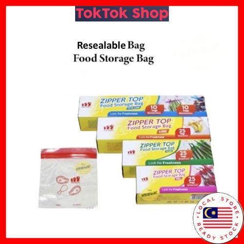 Food Zipper Bag Type Containers M 2 in 1 Top Point Beg Penyimpanan ...