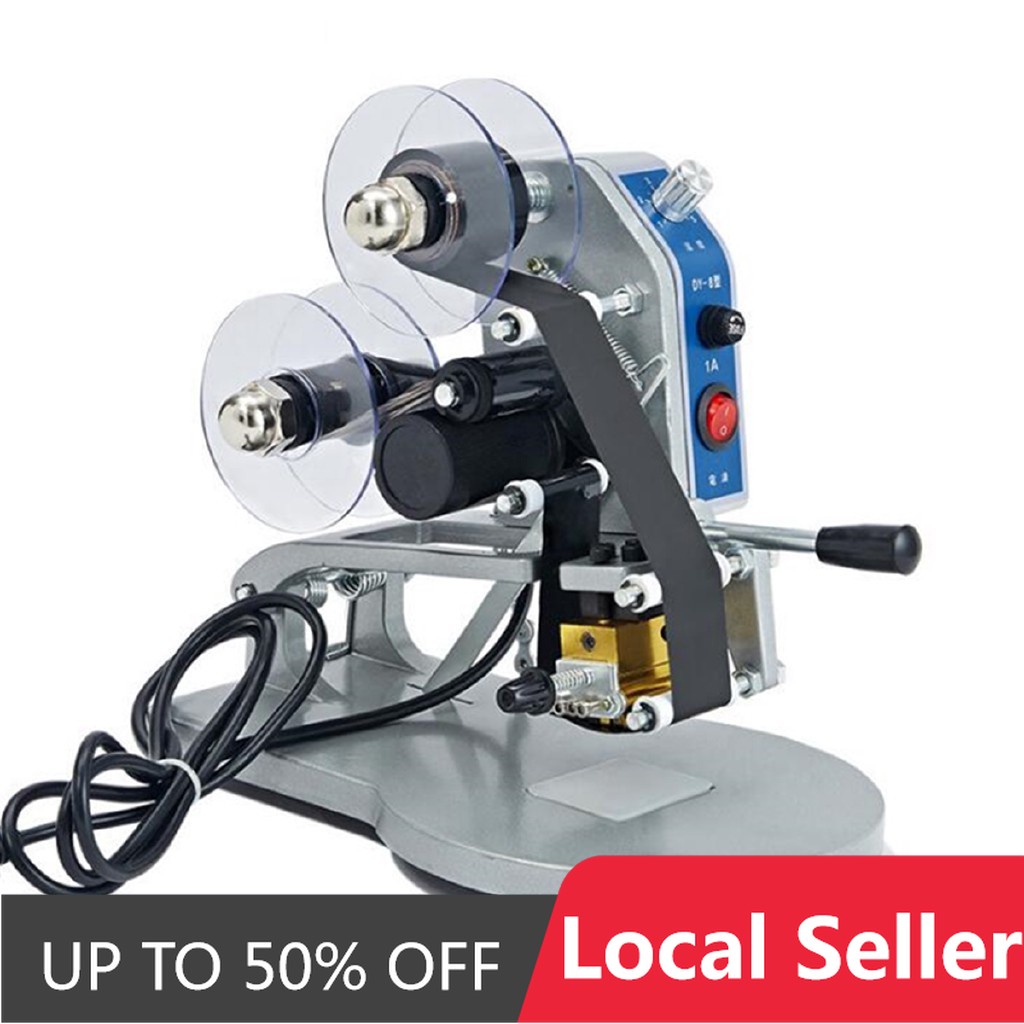 [english Version] 220v Expiry Date Machine Manual Hot Foil Stamping Printer Thermal Ribbon Date