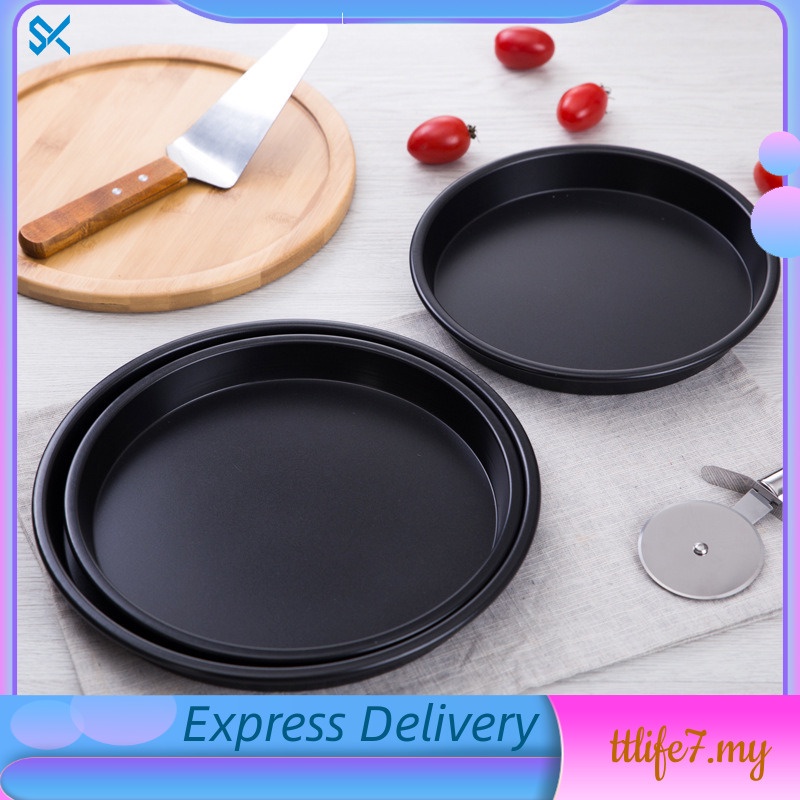 6/8/10 Inch Pizza Baking Pan Nonstick Carbon Steel Pizza Tray Round ...