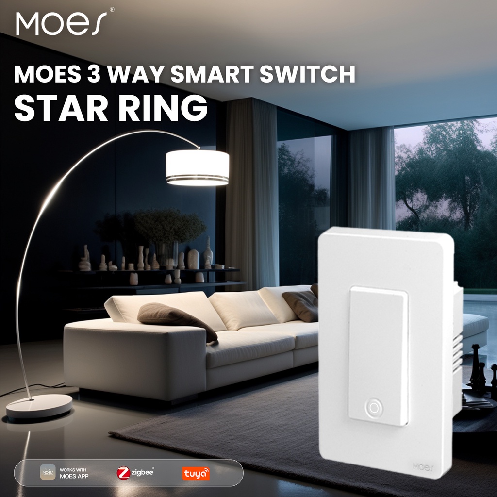 MOES Star Ring Smart ZigBee Light Switch Single Pole No Capacitor ...