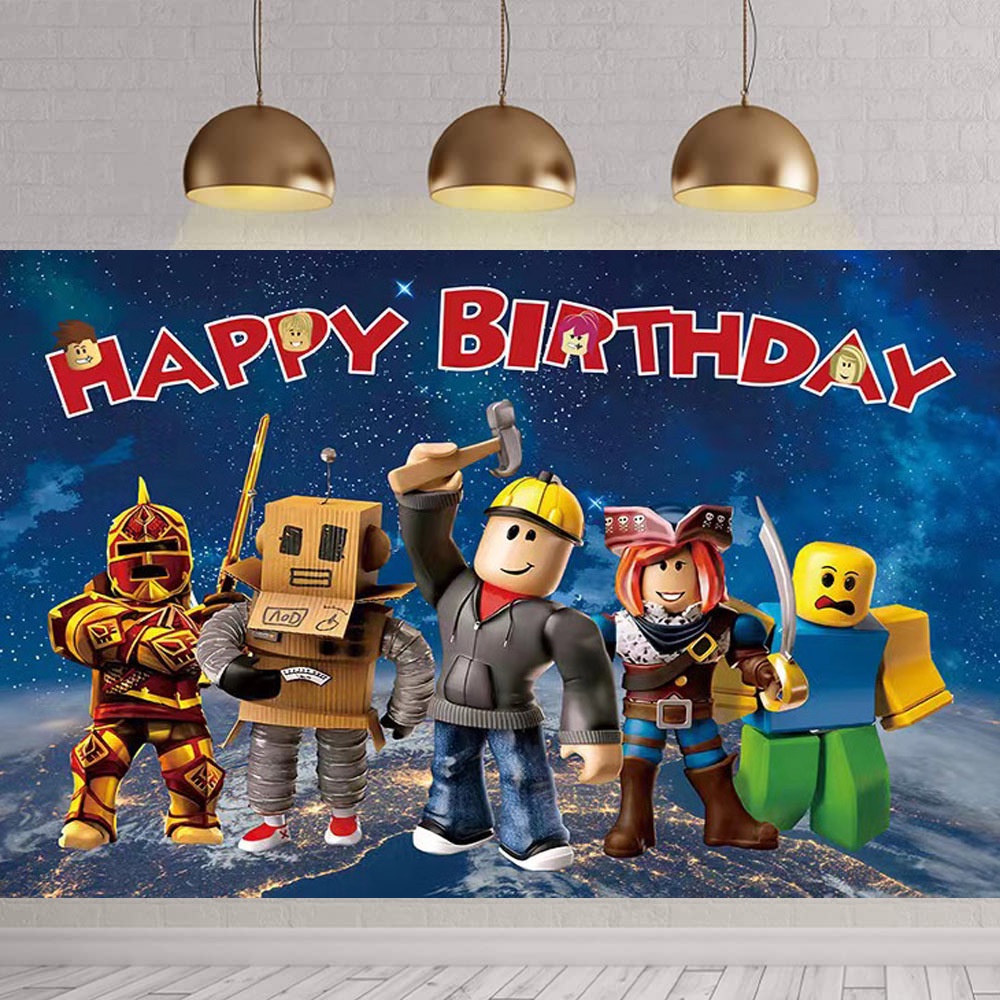 Roblox Sandbox Game Theme Background Cloth Cute Cartoon Photography ...