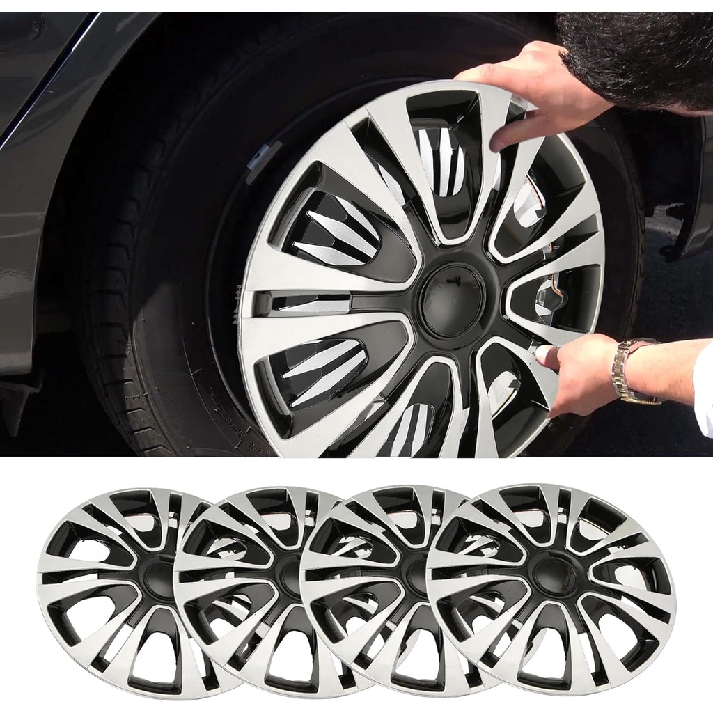4pcs/set 14 Inch Car Vehicle Wheel Rim Sliver Skin Cover Hub Caps ...