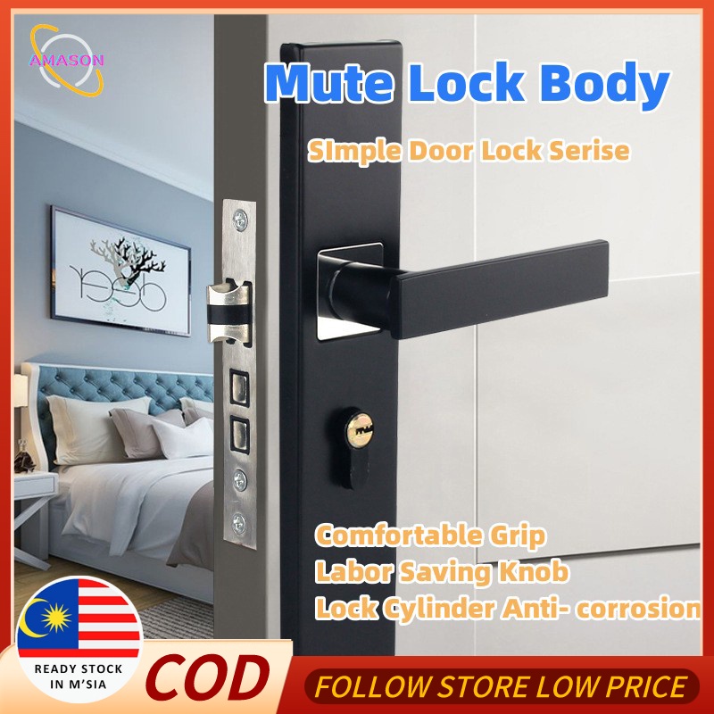 【Ready Stock】Door Lock Tombol Pintu Rumah Tubular Lever Cylindrical ...