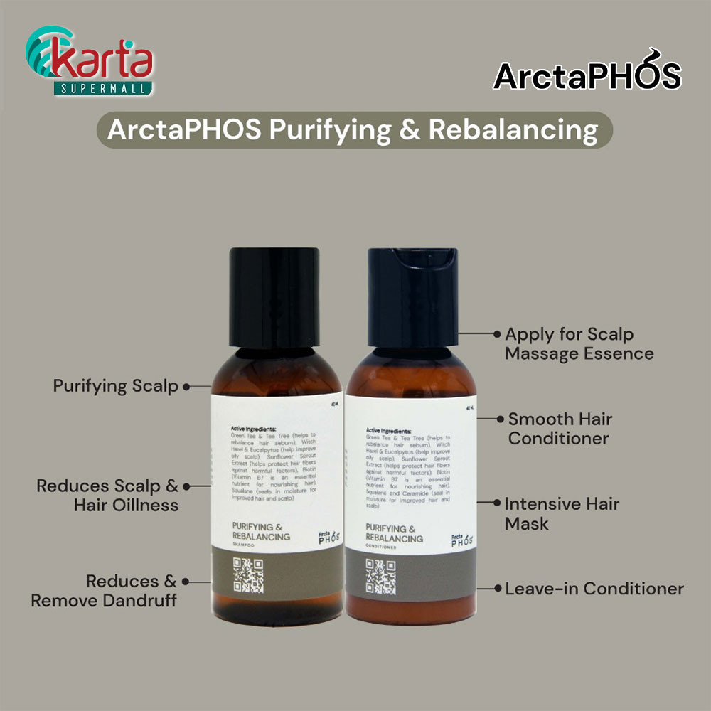ArctaPHOS Purifying & Rebalancing shampoo + conditioner travel set ...