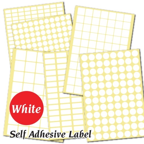 Self Adhesive White Labels Sticker | Squre Retangle | Penanda Buku | A5 ...
