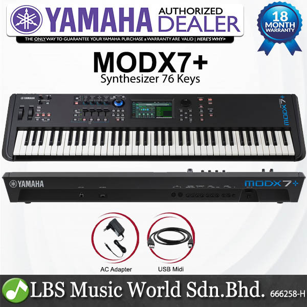 Yamaha MODX7+ 76 Key Synthesizer Keyboard Music Workstation With Weighted Action - Basic (MODX7 ...