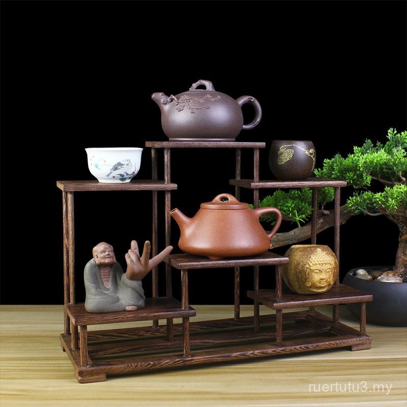 Wing Wood Solid Wood Purple Clay Pot Rack Tea Set Rack Tea Rack Ming ...