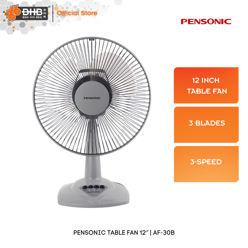 Pensonic 12 Inch Table Fan AF-30B 3 Blades 3 Speed Setting AF30B Kipas ...