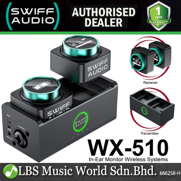 Swiff Audio WX-510 5.8 Ghz In Ear Monitor Receiver Wireless System for IEM Earphone and Mic ...
