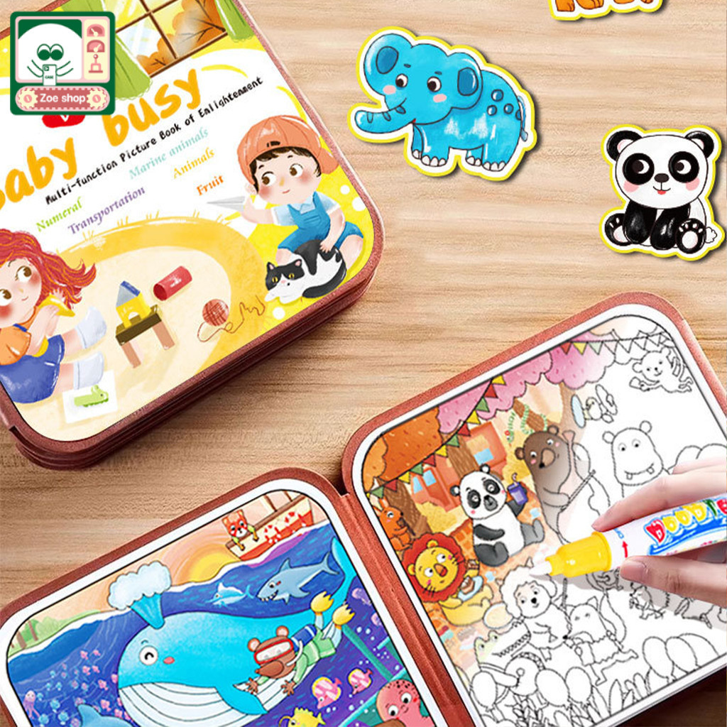 Water Magic Writing Book Pen Kids Drawing Colouring Buku Lukisan Air ...