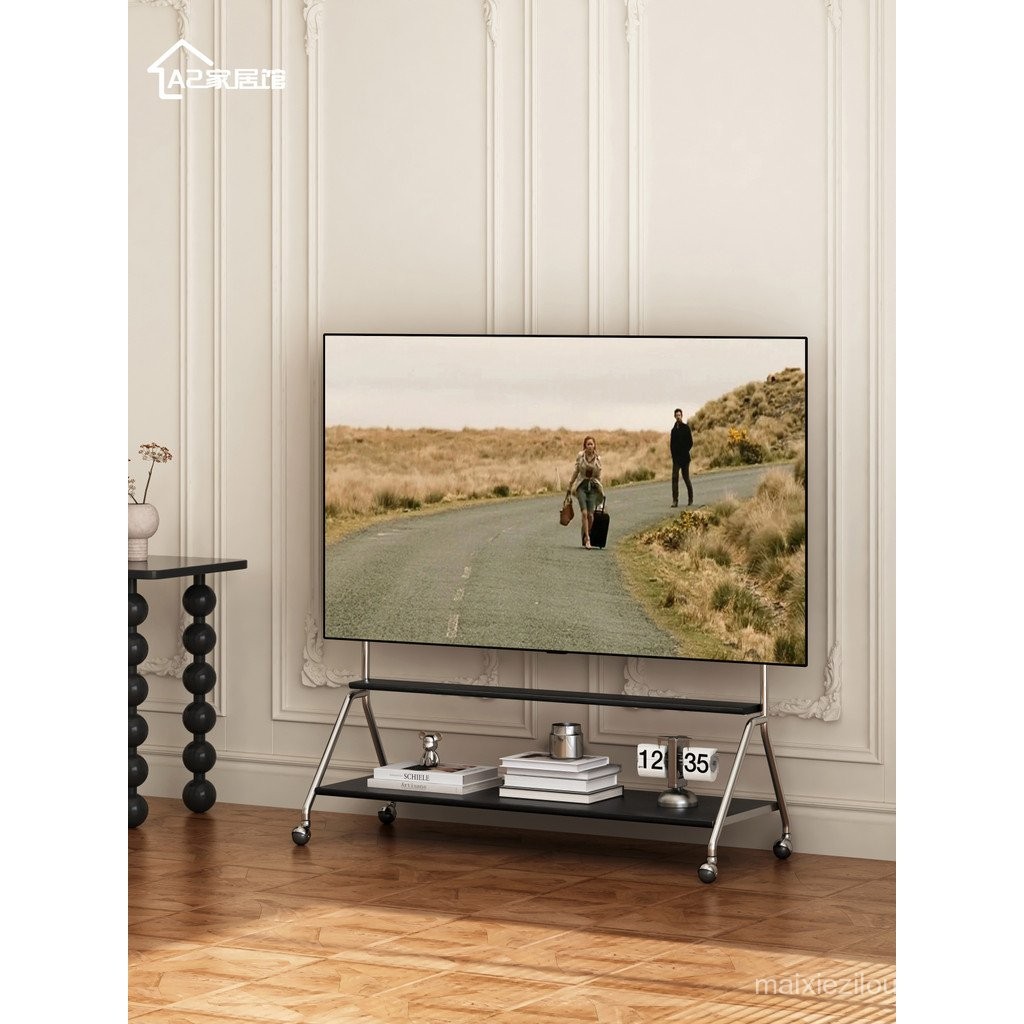 Medieval Solid Wood TV Mobile Bracket Small Apartment Bedroom Movable ...