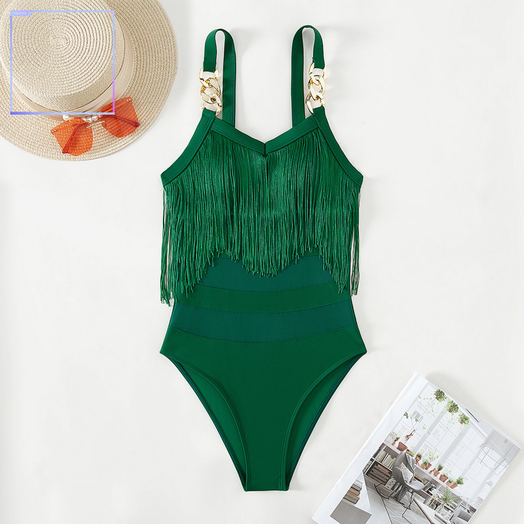 sujianxia| One-piece Swimsuit with Chest Pad Adjustable Suspender ...