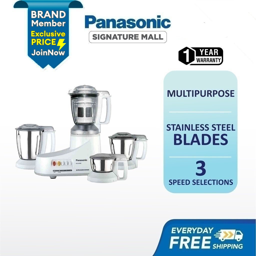 PANASONIC MX-AC400 Mixer Grinder 360W 4 Jars MX-AC400WUA Fruit Pusher ...