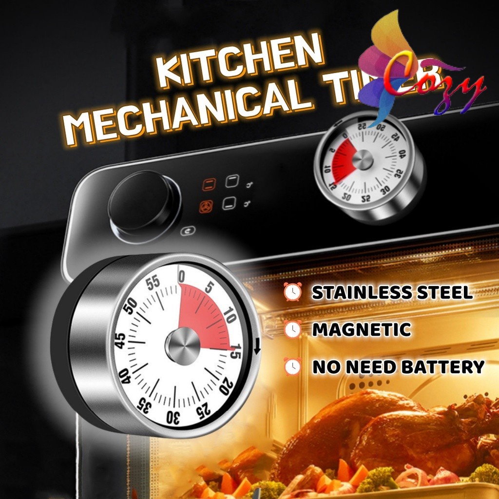 Stainless Steel Kitchen Magnetic Mechanical Timer Visual Timers 60 ...