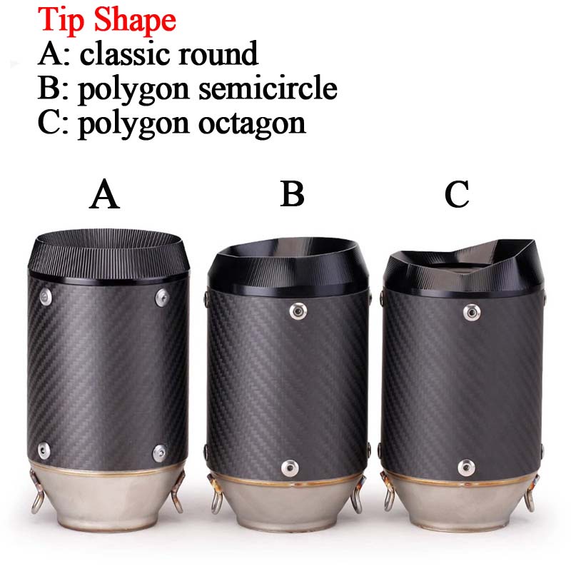 Universal 51/ 60mm Inlet AR Mufflers Pipe Exhaust Pipe Tailpipe ...