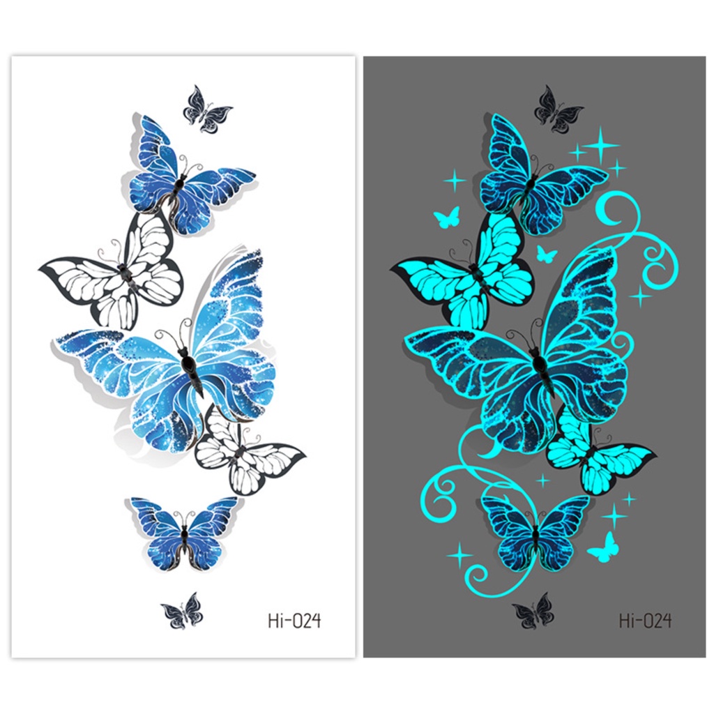 Luminous Tattoo Stickers for Women Arm Face Glowing Tattoos Body Art ...
