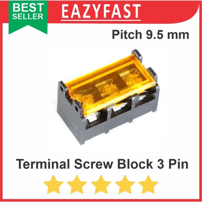 Terminal Screw Block 9.5mm 3pin Feet 3P Pitch 9.5mm PCB Cable Couplers ...