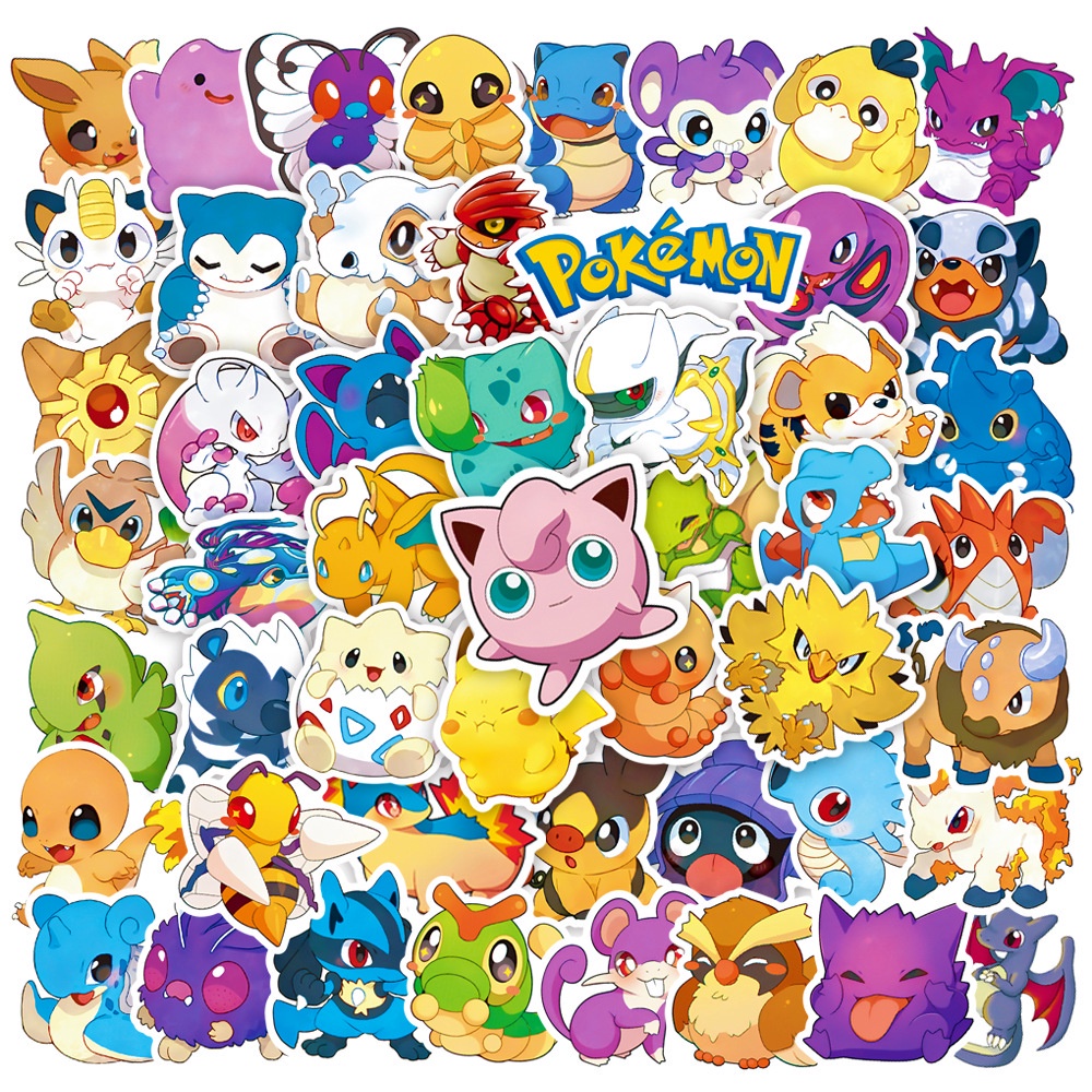 POKEMON 50 pcs Waterproof Non Repeating Stickers Pack | Shopee Malaysia