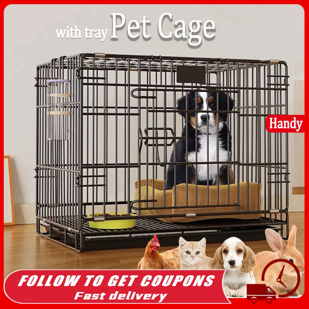 🔥2 Feet😺 Pet Cage Cat Cage Foldable Portable Rabbit Cage 60x34x50CM ...