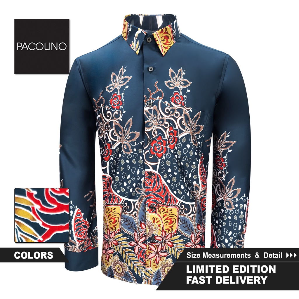 Pacolino-(Slim Cutting) Casal Green Color Malaysia Men Batik Long ...