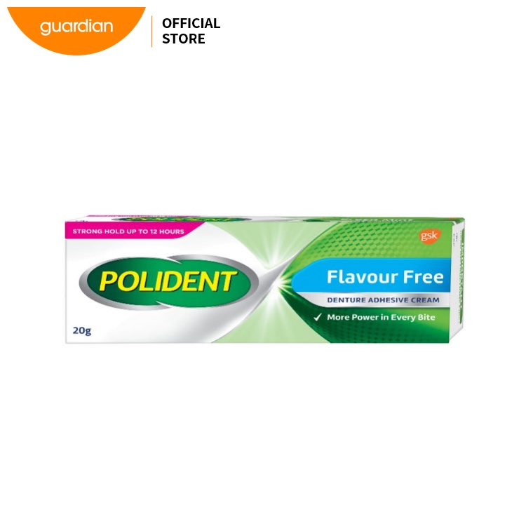 POLIDENT Denture Adhesive 12 Hour Strong Hold Flavour Free Paste 20g ...