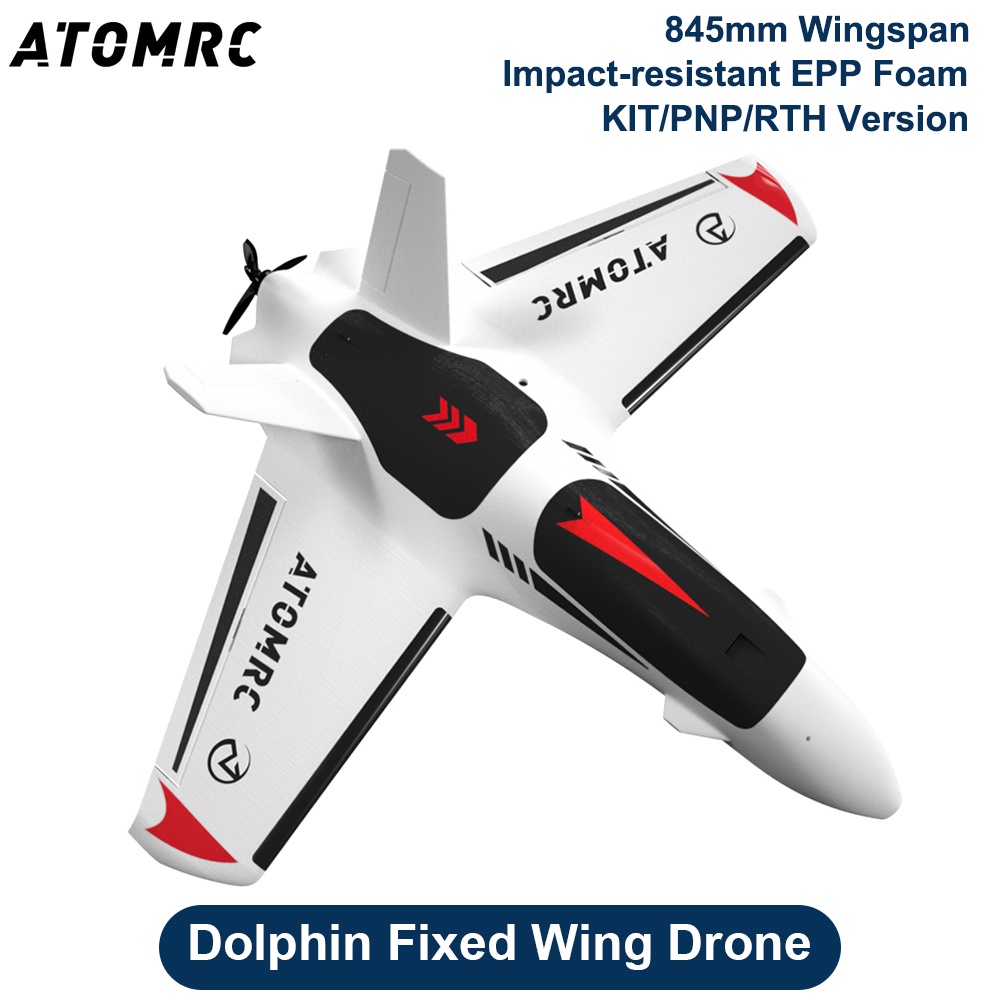 ATOMRC Dolphin V1.1 845mm Wingspan V-tail ARWING FlyWing Fixed-Wing RC ...