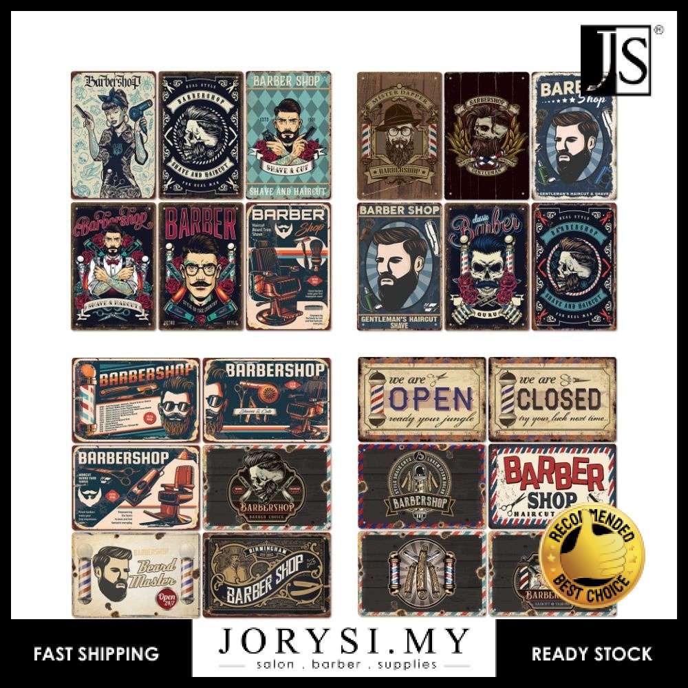 RETRO Barber Wall Decoration #8740 (20CM x 30CM) (JS) | Shopee Malaysia