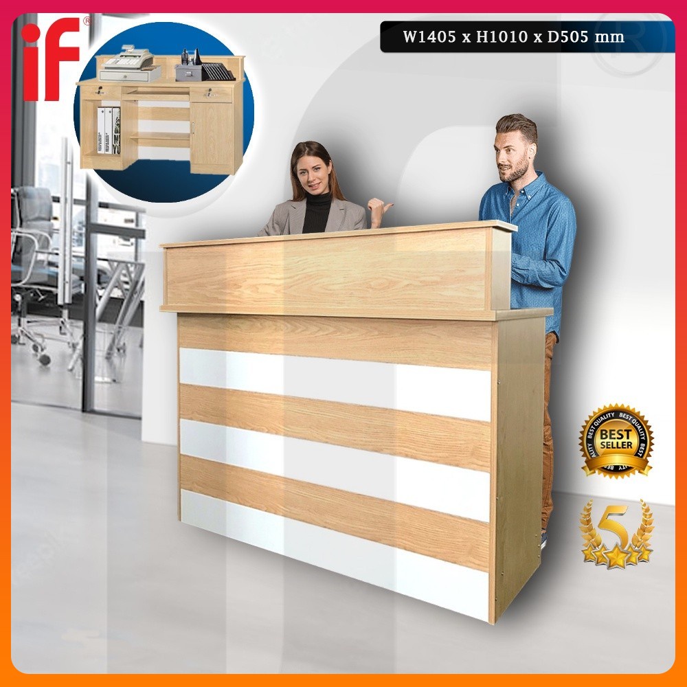 IF Reception Table / Cashier Counter Table / Modern Front Desk Office ...