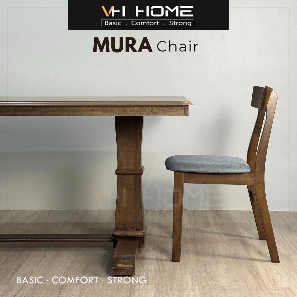 VH MURA Chair (2 pcs) Dining Chair Kerusi Makan Study Chair Solid Wood ...