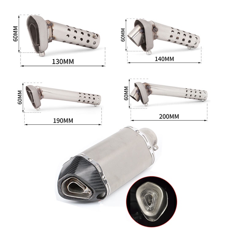 Hexagonal Motorcycle Exhaust Pipe Baffle Silencer Noise Reducer DB ...