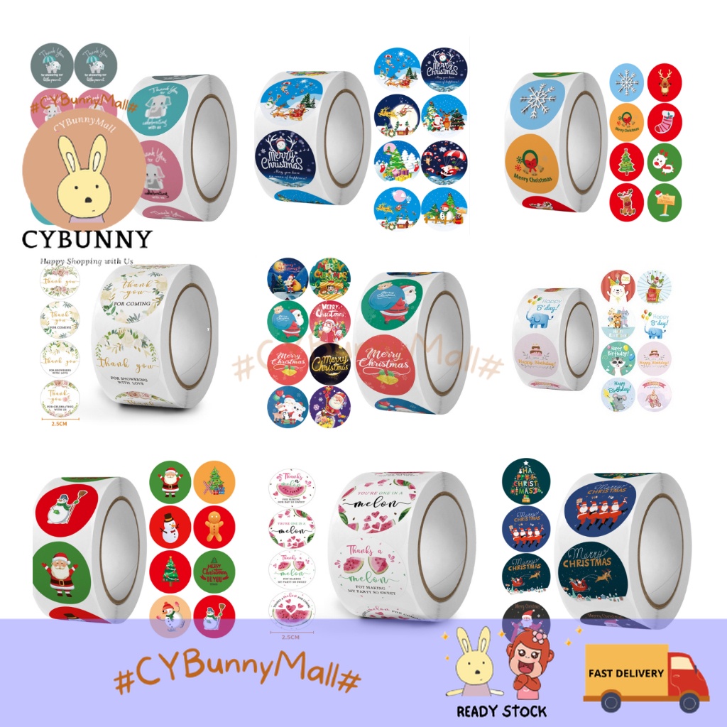 BunBun 500 Pcs Sticker Thank You Coming Party Baby Shower Party ...
