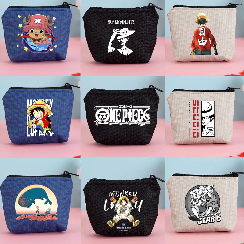 Pirate King One Piece Wallet Cartoon Print Logo Zipper Coin Zero Wallet ...