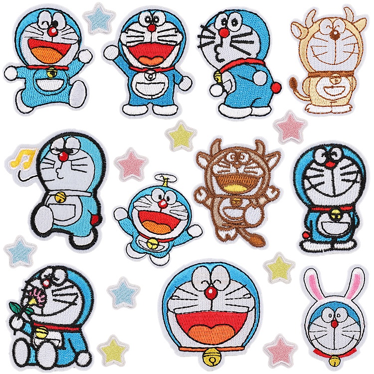 Doraemon Hot Melt Adhesive Embroidery Patch Cute Anime Ironing ...
