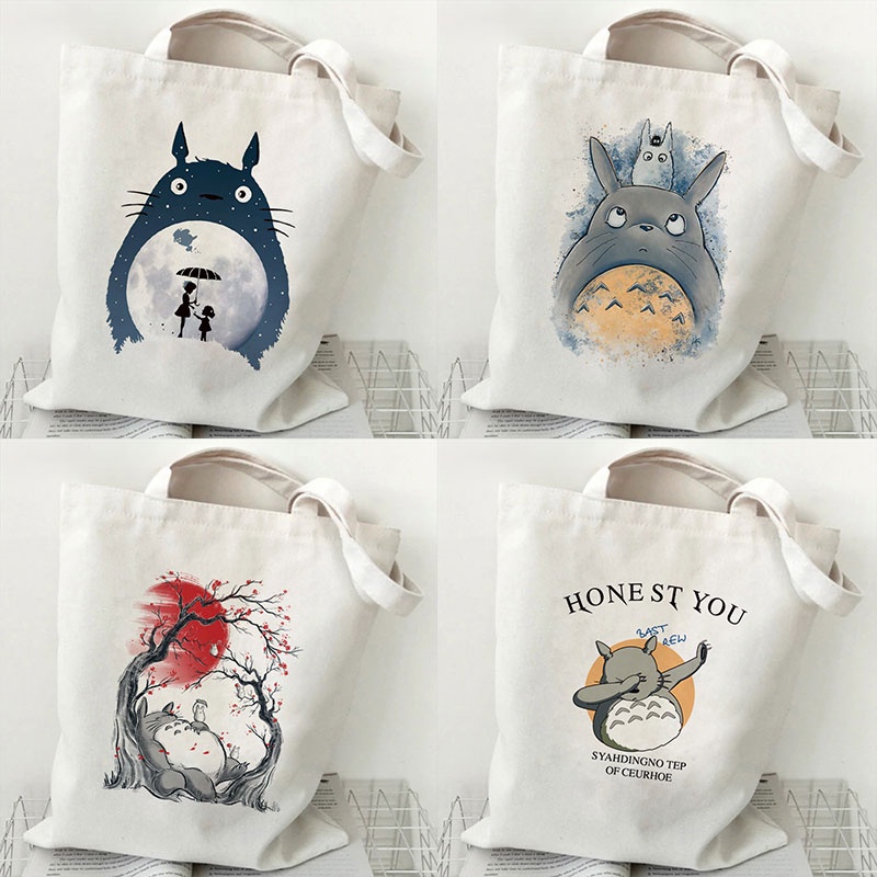 Female Studio Ghibli Women Cartoon eco Tote Bag reusable shopping bag ...