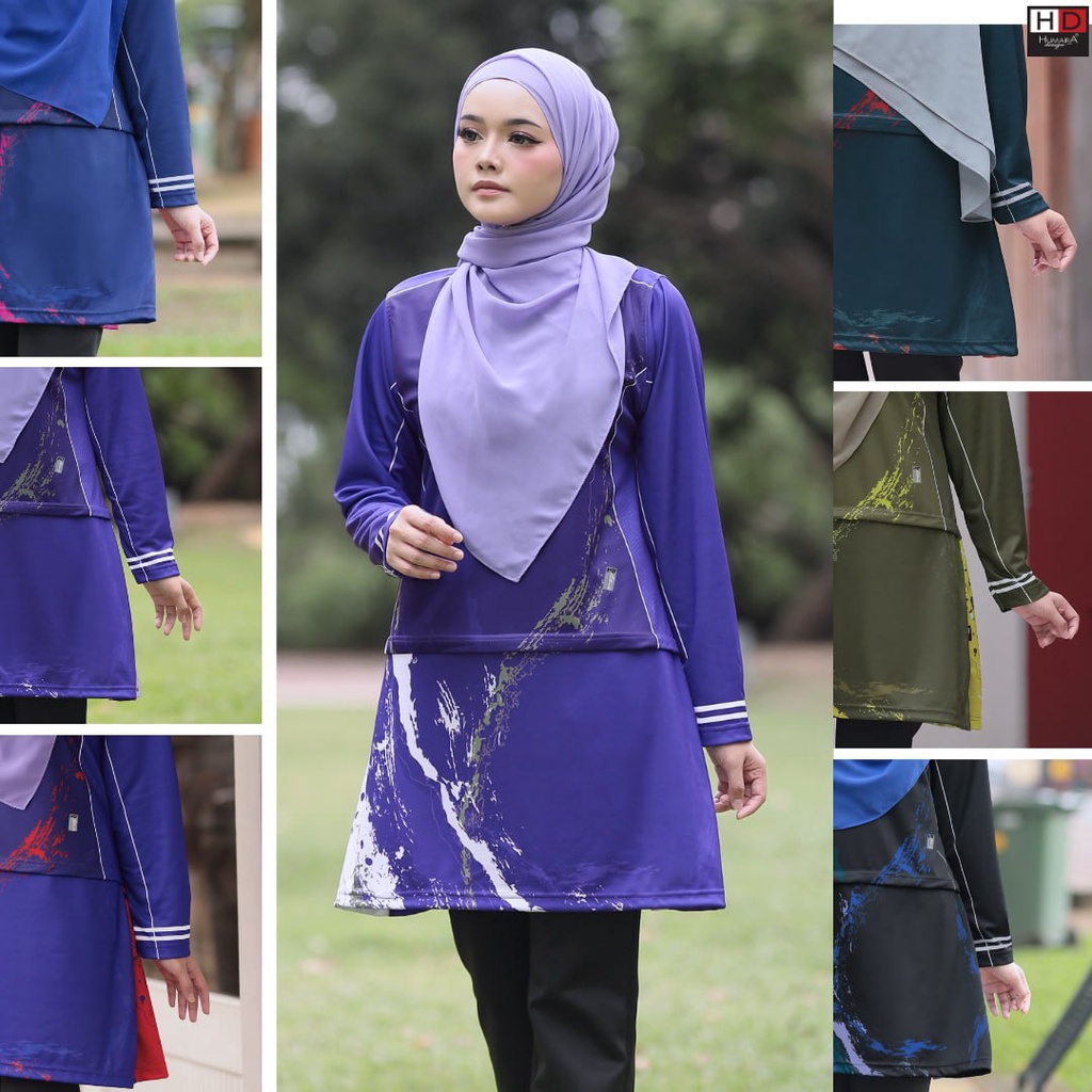 T shirt Jersey Muslimah Microfibre Humaira Design Zephyra (Size S-5XL ...
