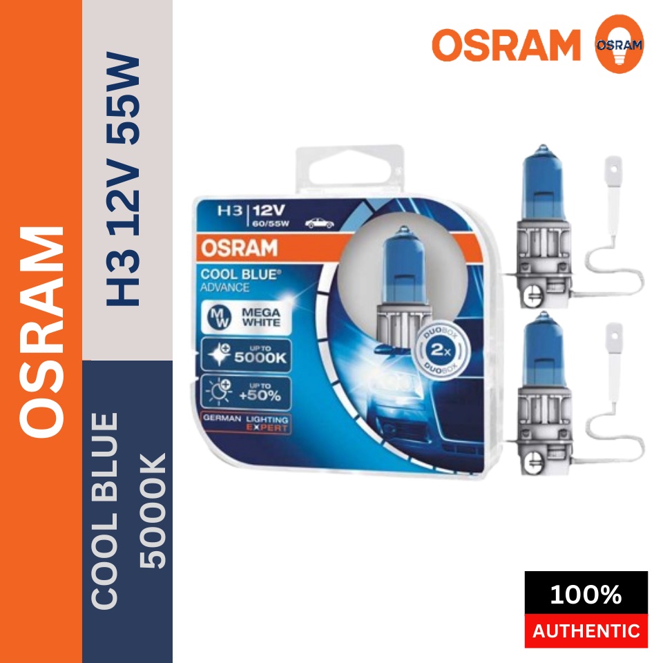 Osram H3 12V 55W Cool Blue Advance Up to 5000K Light Bulb # Stock ...