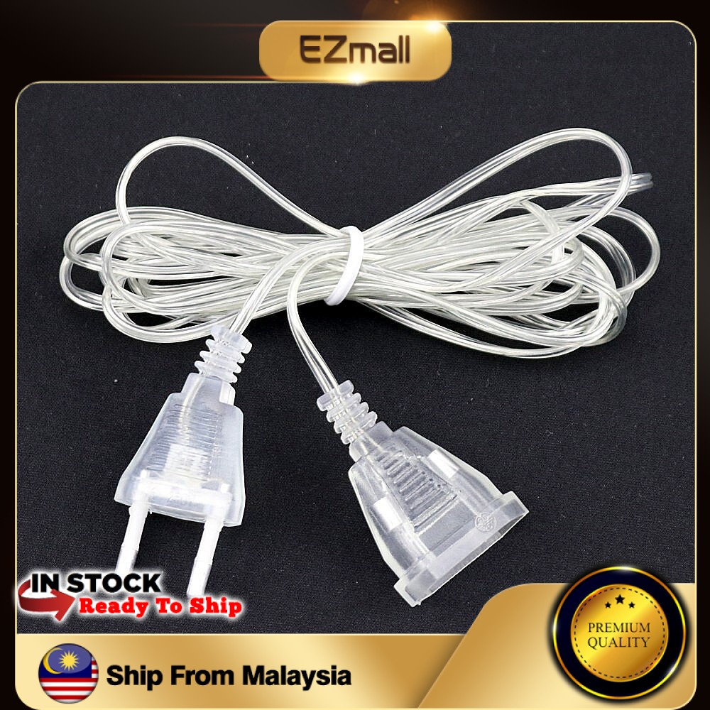 2 Pin EU Plug Male To Female Extension Cable Led Lantern String ...