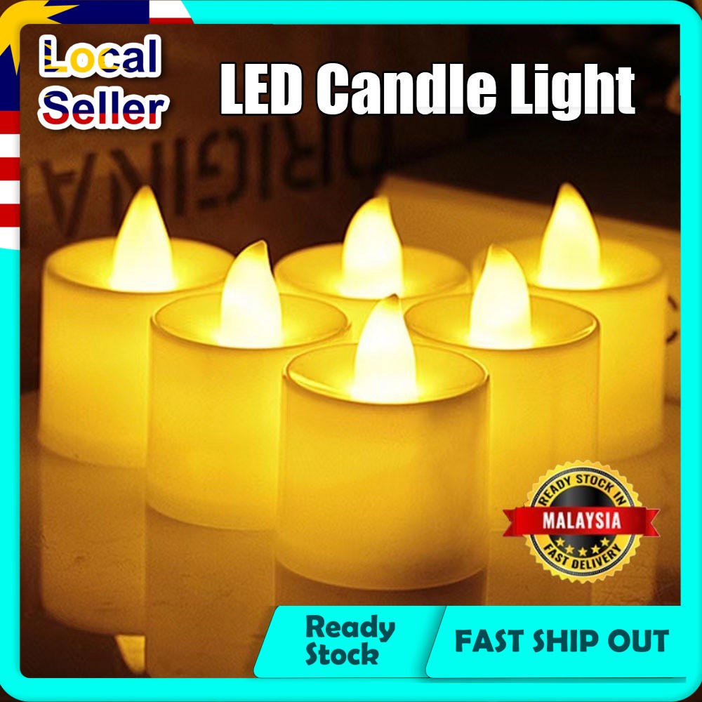 LED Candle Light Battery Powered Lighting Night Lamp (1 Pcs) | Shopee ...
