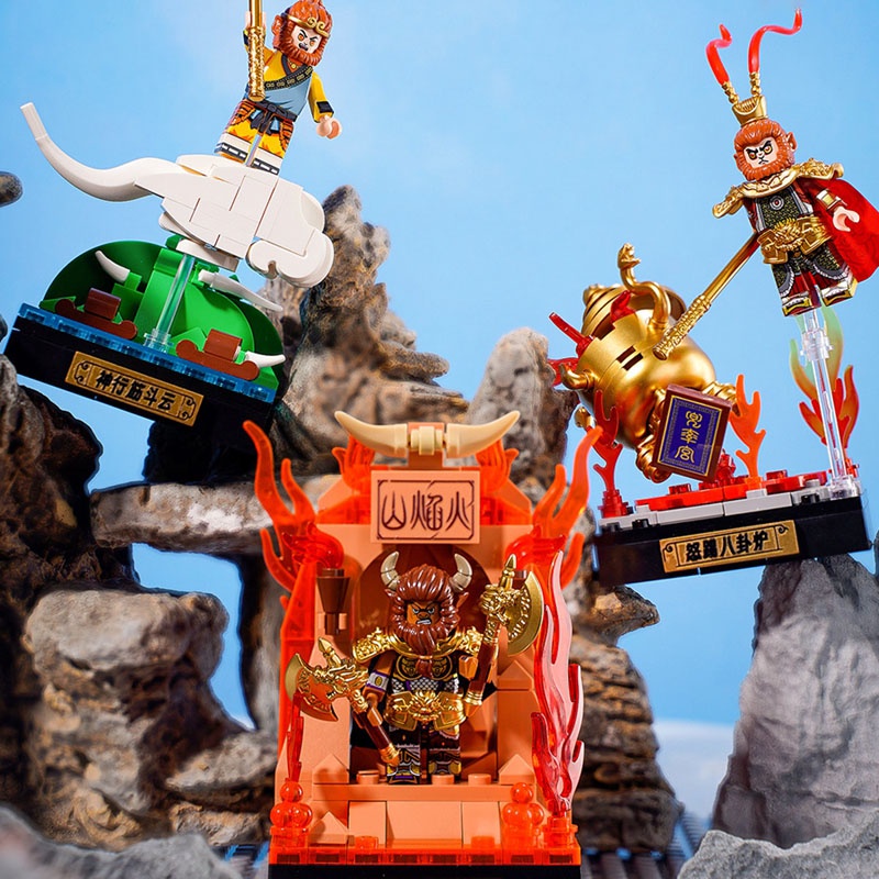 SunWuKong ShaSeng NiuMoWang Cute Anime Cartoon Building Blocks Toys For ...
